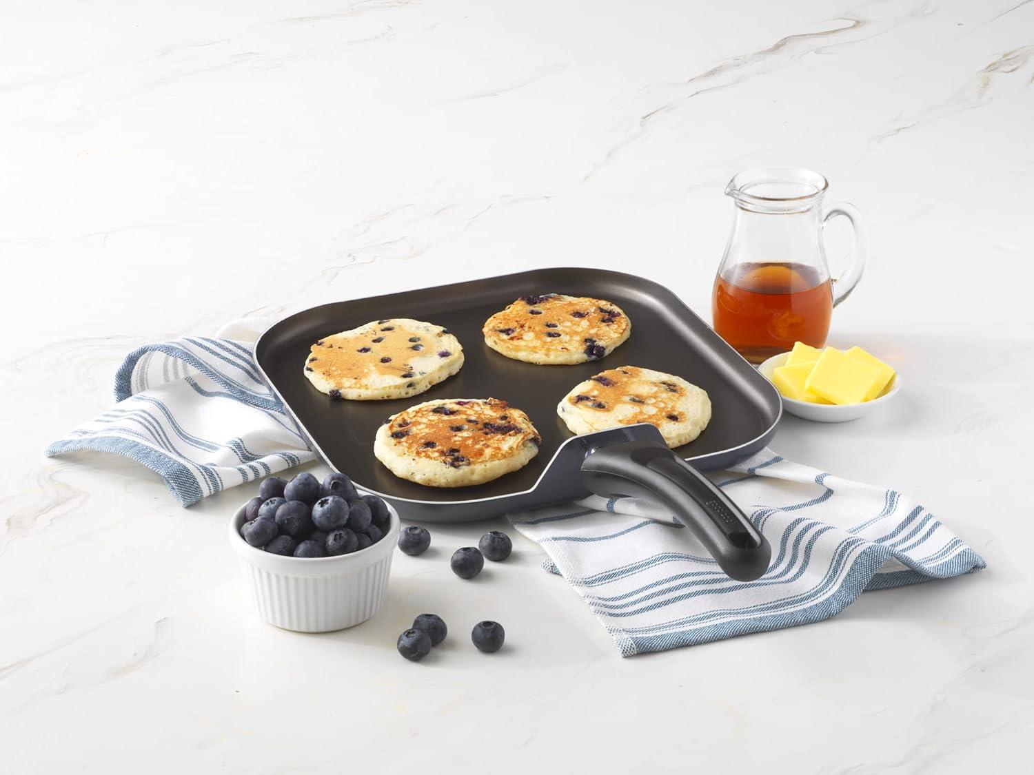 GoodCook 11-Inch Square Griddle Pan, Nonstick Aluminum Frying Pan, Even ...